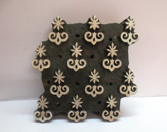 VINTAGE Wooden Hand Carved Textile Printing on Fabric Block / - Etsy