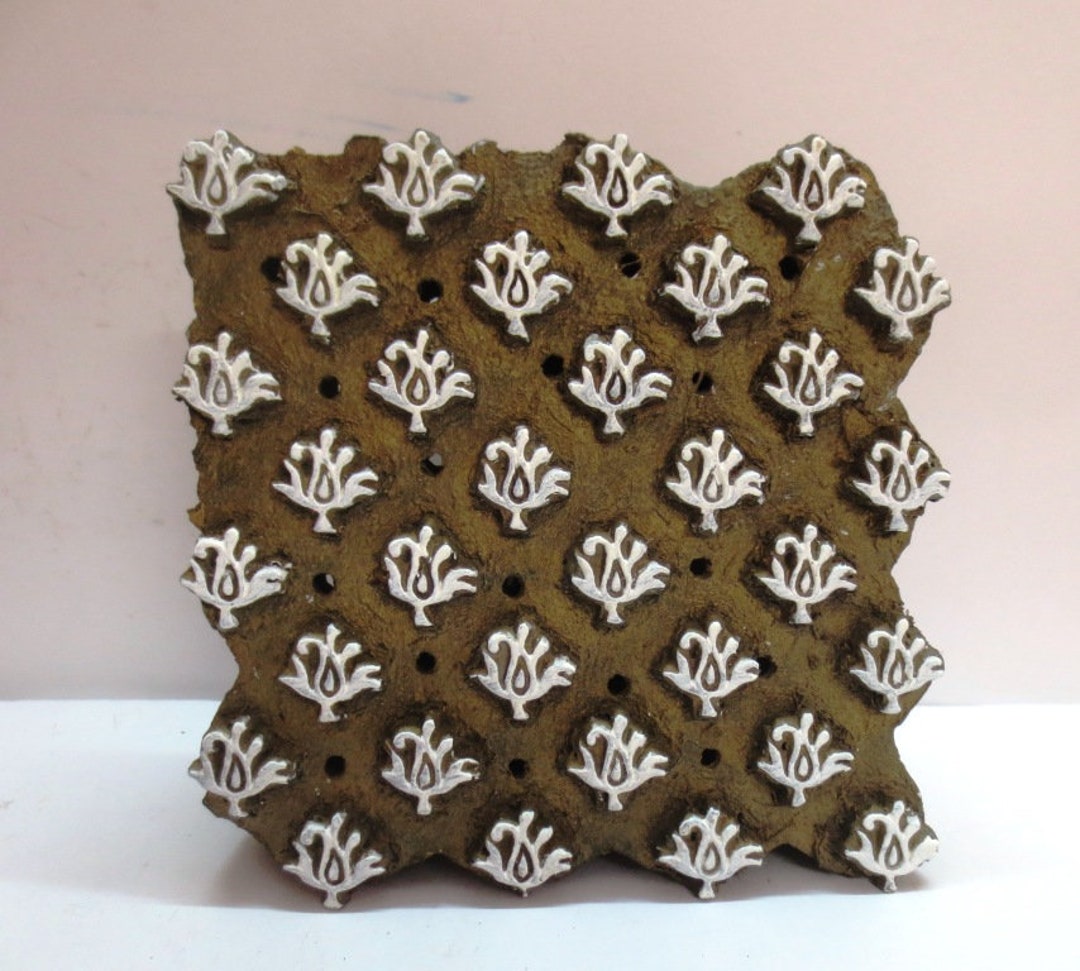 Wooden Stamp Block Indian Design Vintage Craft Wooden Block Hand Curved ...