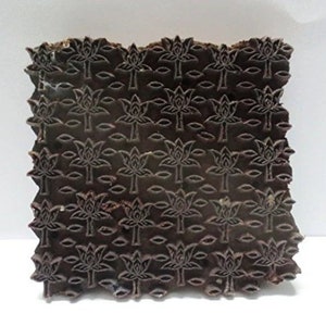 Vintage Wood Hand Carved Textile Printing Fabric Block Stamp Fine ...