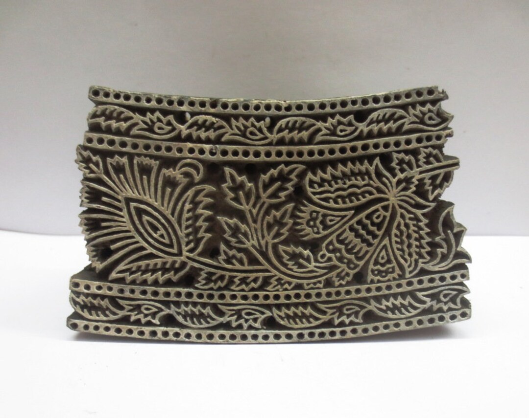 Antique DESIGN Hand Carved Wood Cut Textile Block Printing Stamp ...