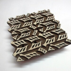 VINTAGE Wooden Hand Carved Textile Printing on Fabric Block / Stamp ...