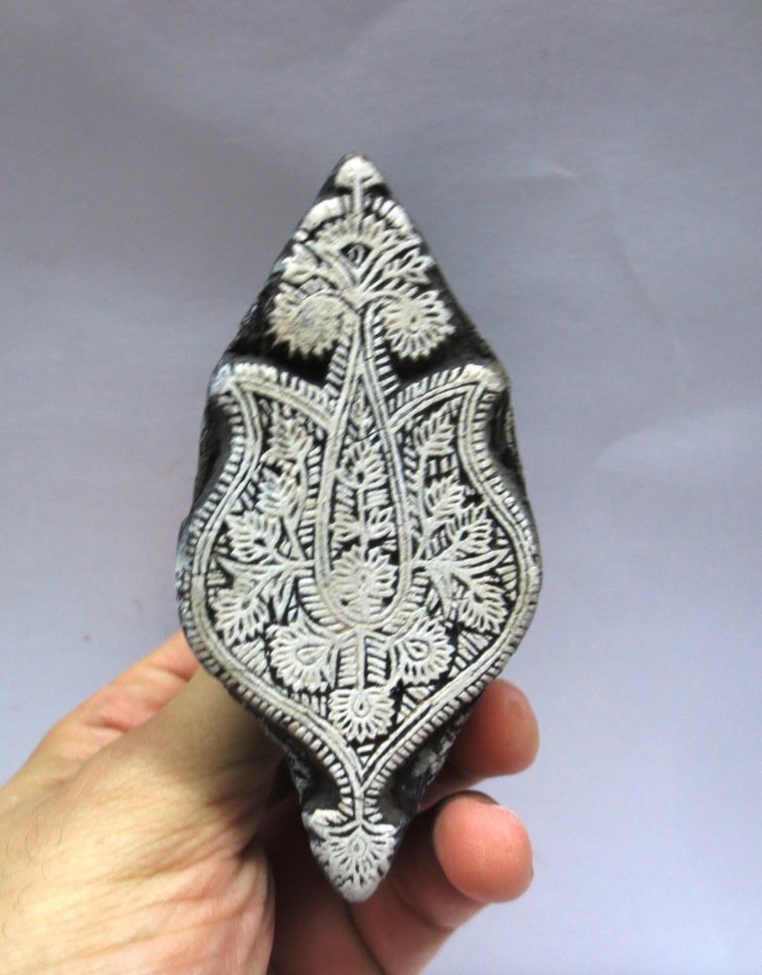 Vintage Old Ethnic Traditional Carving Pattern Unique Shape Wooden ...