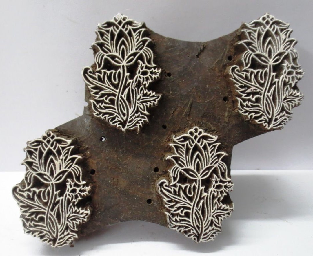 Vintage Wooden Block Stamps Hand Carved Textile Printing on Fabric ...
