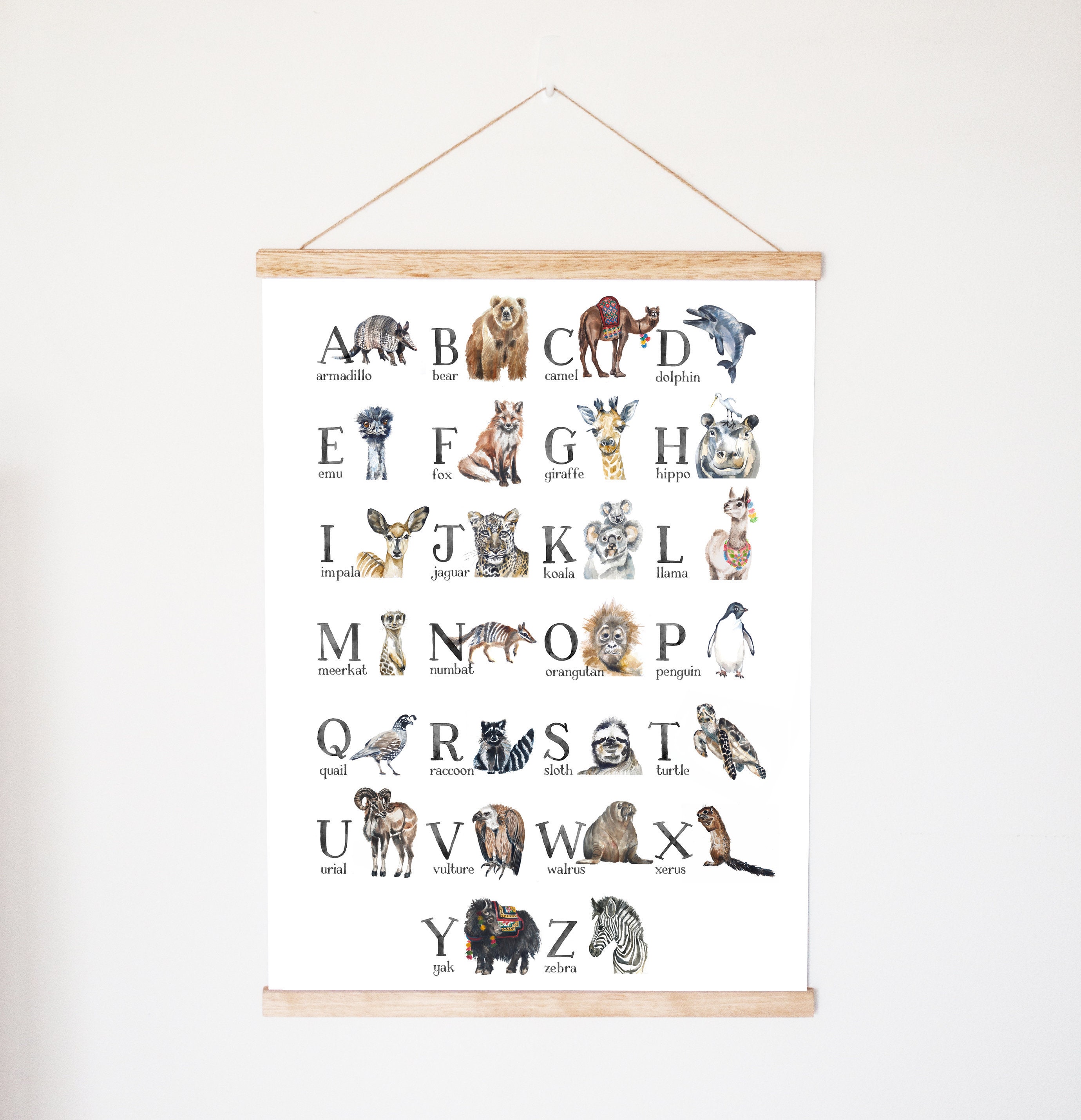 ABC Posteranimal Poster Nursery Art Nursery Decor Animal - Etsy