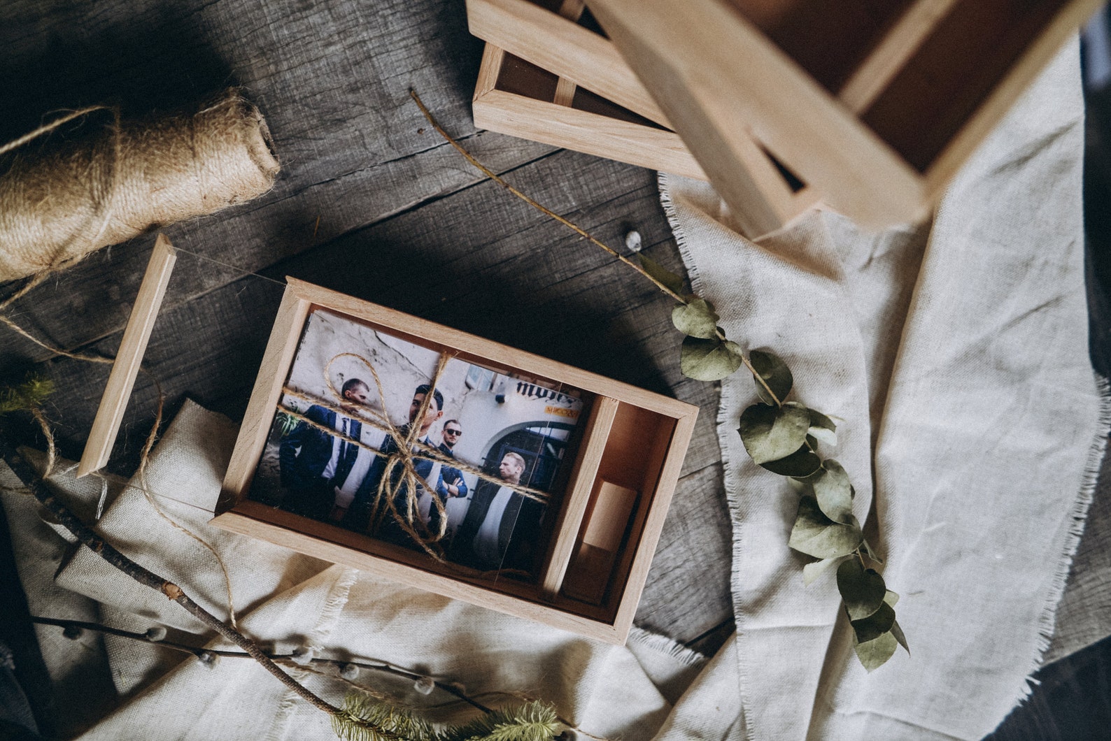 Wood Photo Box for Photo 5x7 & USB Box Holder - Etsy