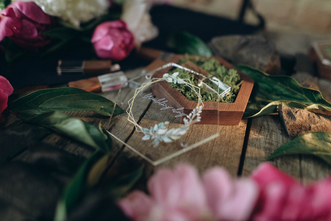 Wooden USB Box With Transparent Lid Custom Box Wedding USB 3.0 - Etsy