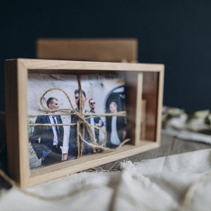Wood Photo Box for Photo 4x6 & USB Box Holder 4x6 Proof Box USB Stick 3 ...