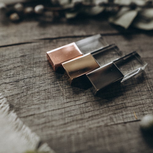 Glass USB Stick Wedding Box Crystal USB Flash Drive in - Etsy