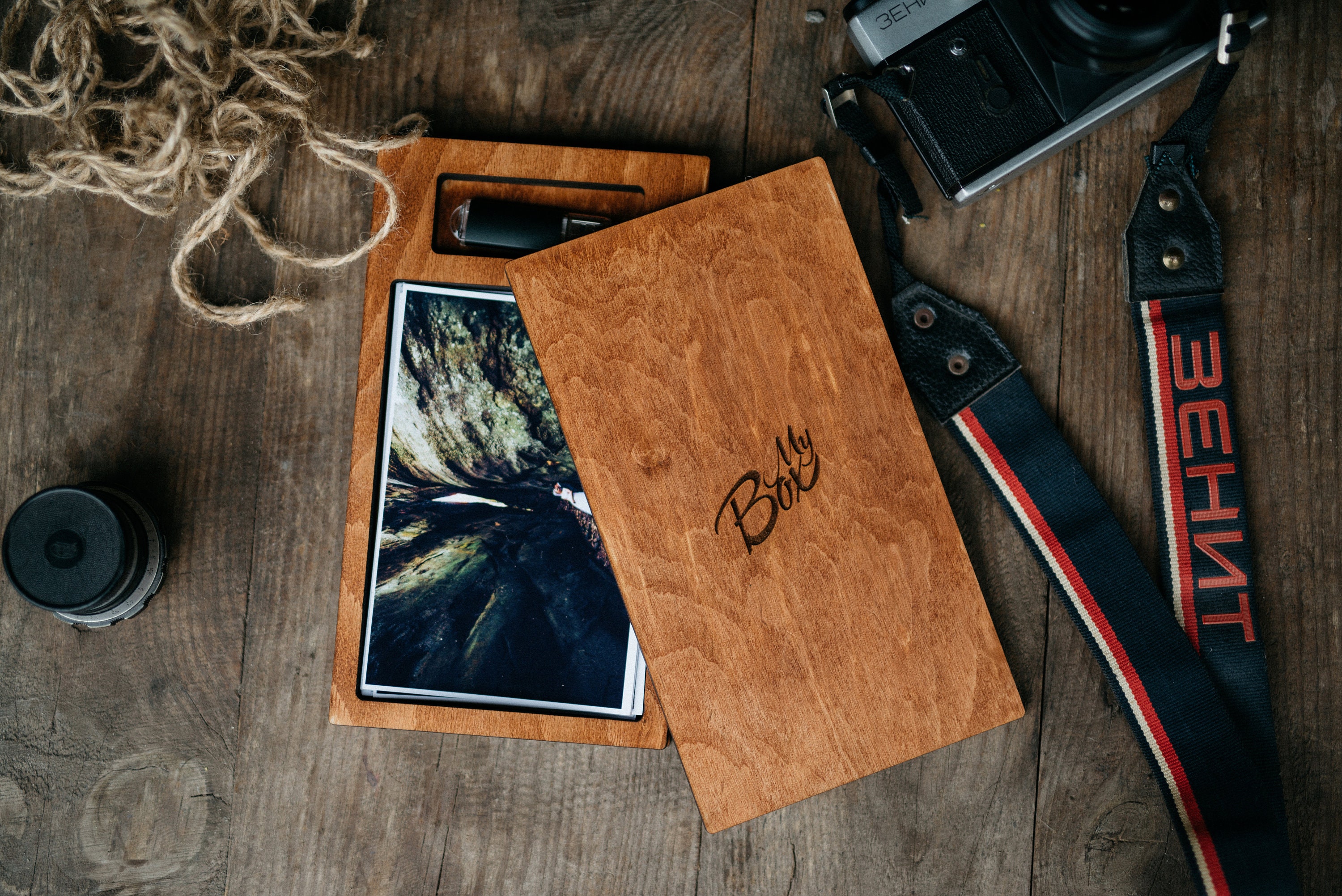 Wooden photo box 5x713x18 for photo packaging with | Etsy