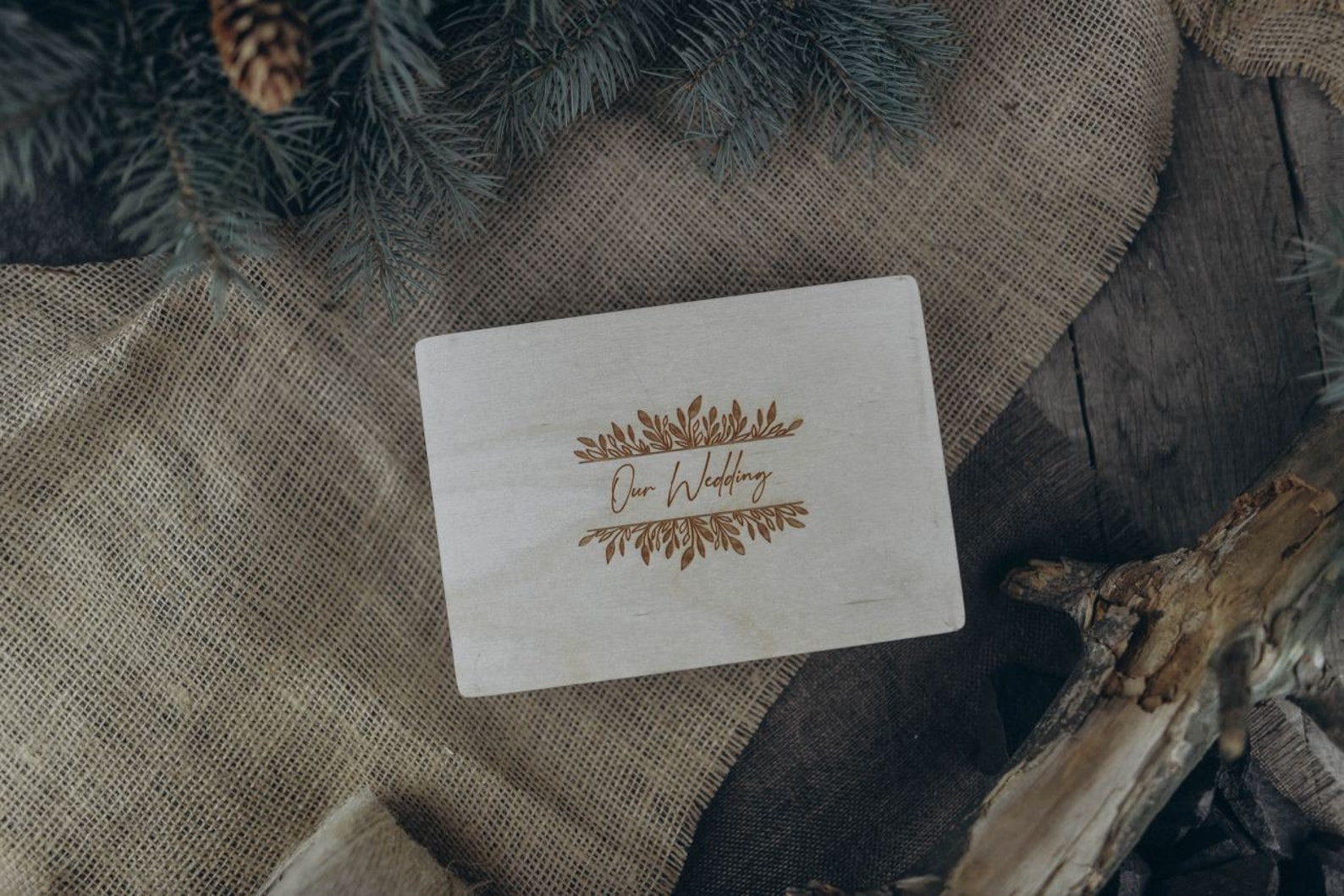 Wooden Photo Box for 4x6 Photos, Wedding Photo Box With Personalized ...