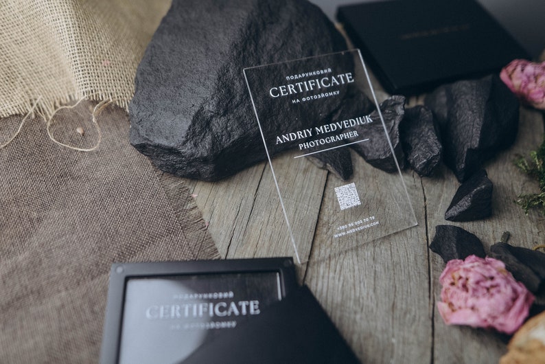 Gift Certificate on Transparent Acrylic in a Wooden Box - Etsy