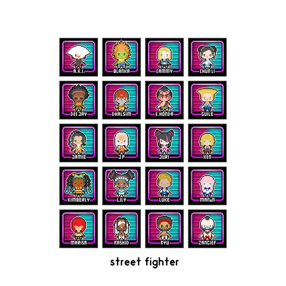 Street Fighter Snap Keychain Cammy Chun Li AKI Ryu Ken Jamie E.honda ...