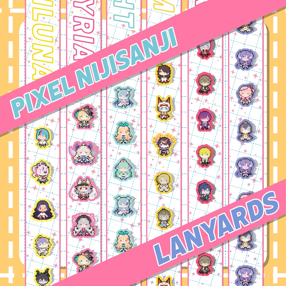 Nijisanji EN Lanyards Pixel Style Iluna Ethyria Lazulight Luxiem Noctyx ...