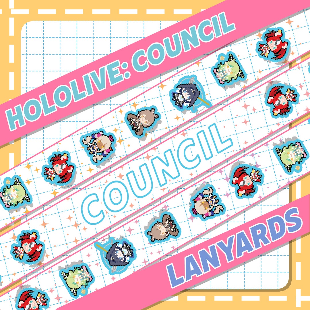 Holo Council Pixel Lanyard Hololive EN Kronii Fauna Baelz Sana Mumei - Etsy