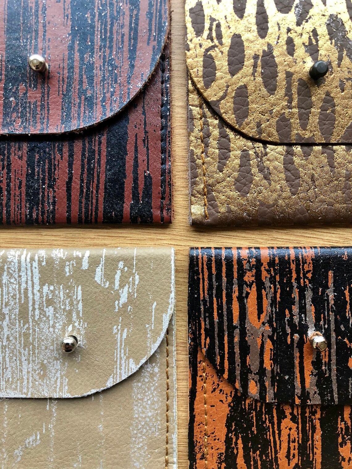 SCREENPRINTED LEATHER PURSE. Screen Printed Foiled and - Etsy