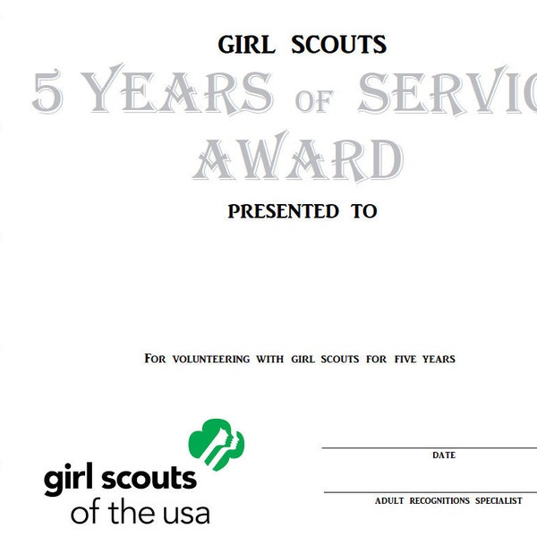 C S A Girl Scout Law/promise Award Certificates 11-15 - Etsy