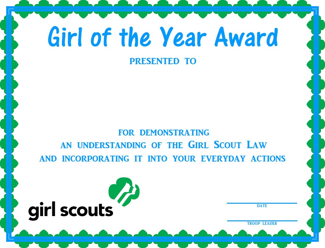 C S A - Girl Scout Law/promise Award Certificates #11-15 - Etsy