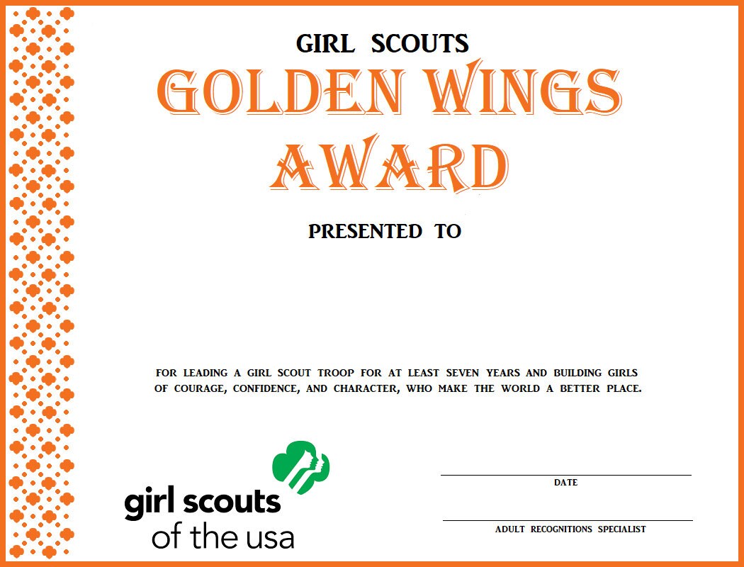 Girl Scout Leader Award Certificates - Etsy