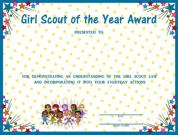 D B J Girl Scout Law/promise Award Certificates 11-15 | Etsy