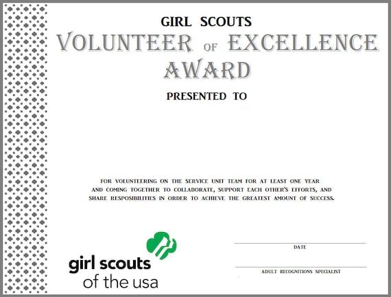 Girl Scout Award Certificate Templates