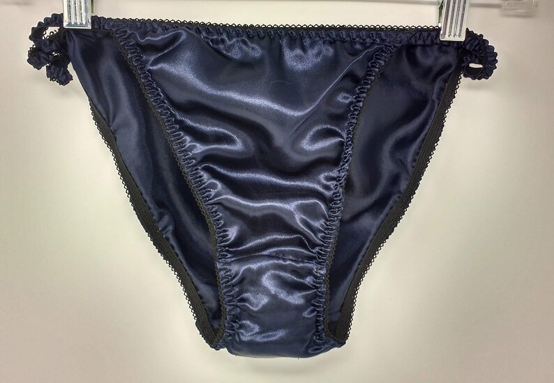 Navy blue Satin String Bikini Classic Joe boxer style. | Etsy