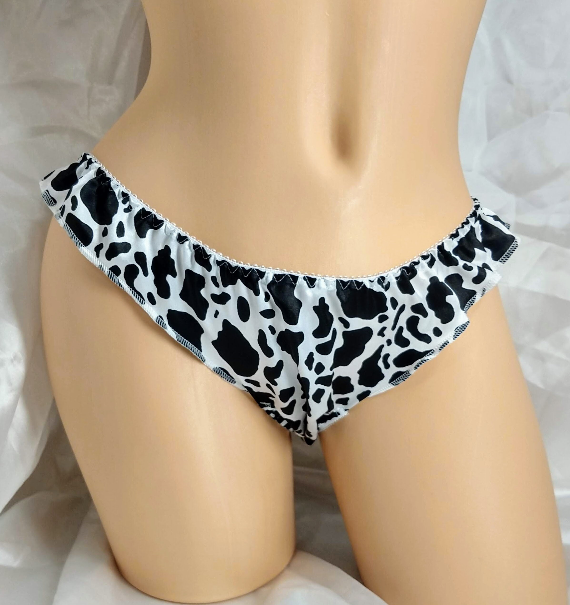 VINTAGE STYLE Noir Brillant Satin Shiny High Cut Flutter Sissy TAP Culotte Slip OS Meilleure ...