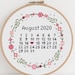 Custom Cross Stitch Calendar Pattern: Ditsy Floral Wreath (digital ...