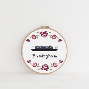Customisable Cross Stitch Pattern Roses Canal Narrow Boat Pdf Instant ...