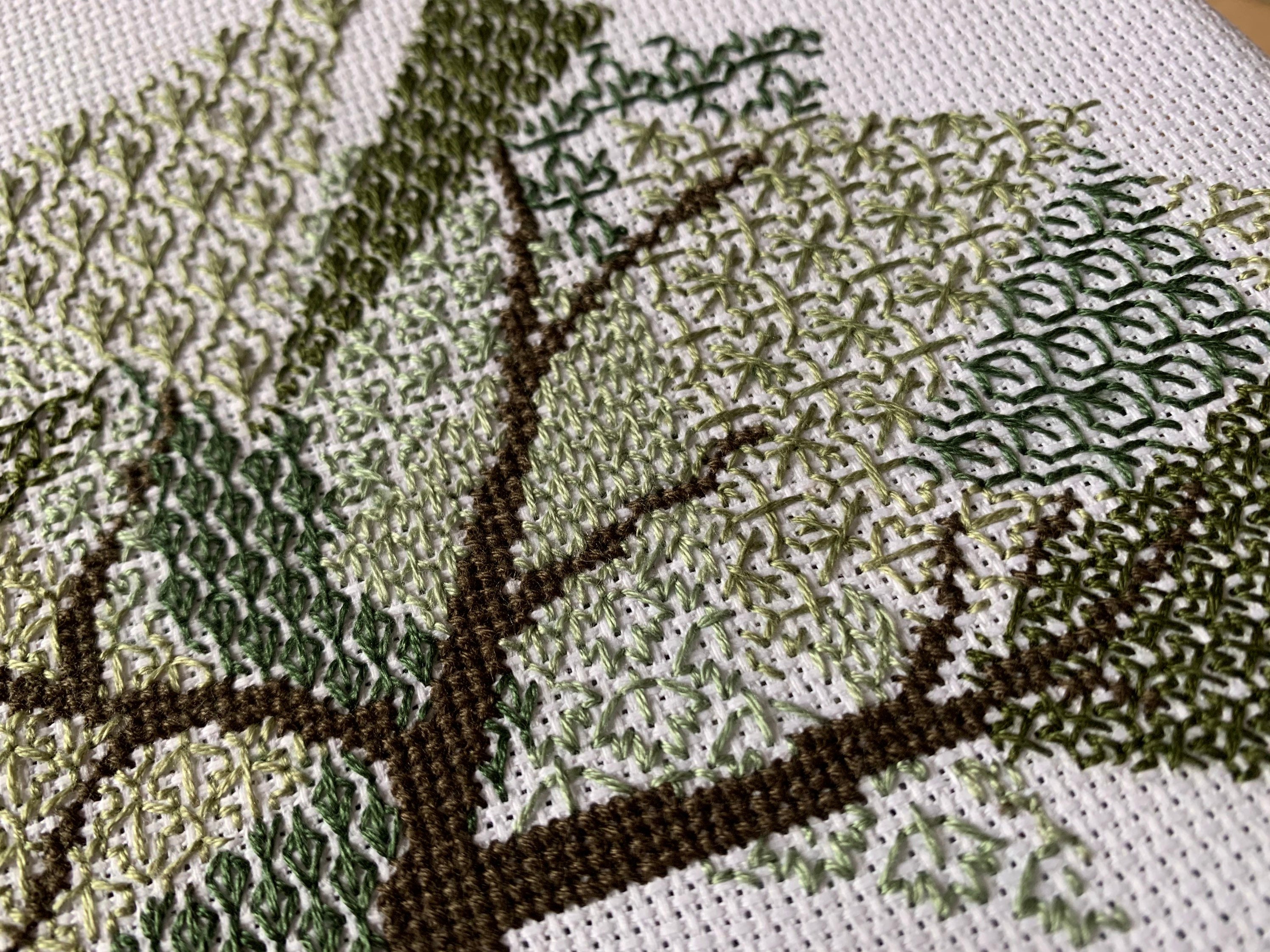 Blackwork tree pdf pattern modern geometric Blackwork | Etsy