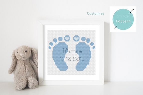 Custom Cross Stitch Pattern Baby Name New Baby - Etsy