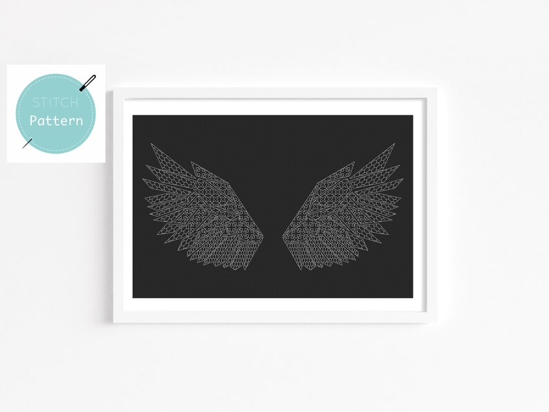 Wings Blackwork Pattern Pdf Instant Download Angel Wings - Etsy