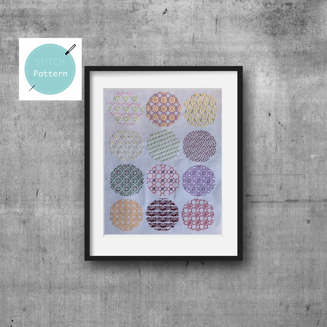 Birth Flower Blackwork Sampler Pattern - Instant Download Pdf Pattern and Guides - a Year in 12 ...