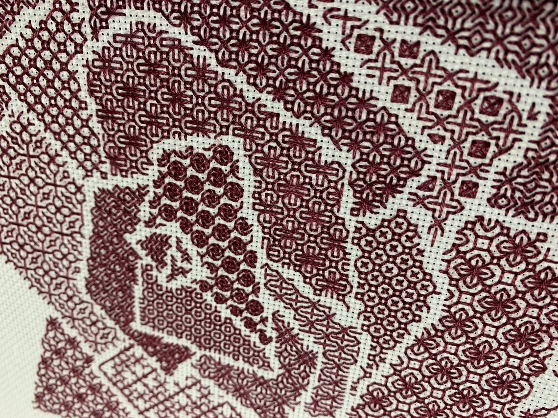 Modern Blackwork Embroidery Rose Pattern - Instant Download - Etsy