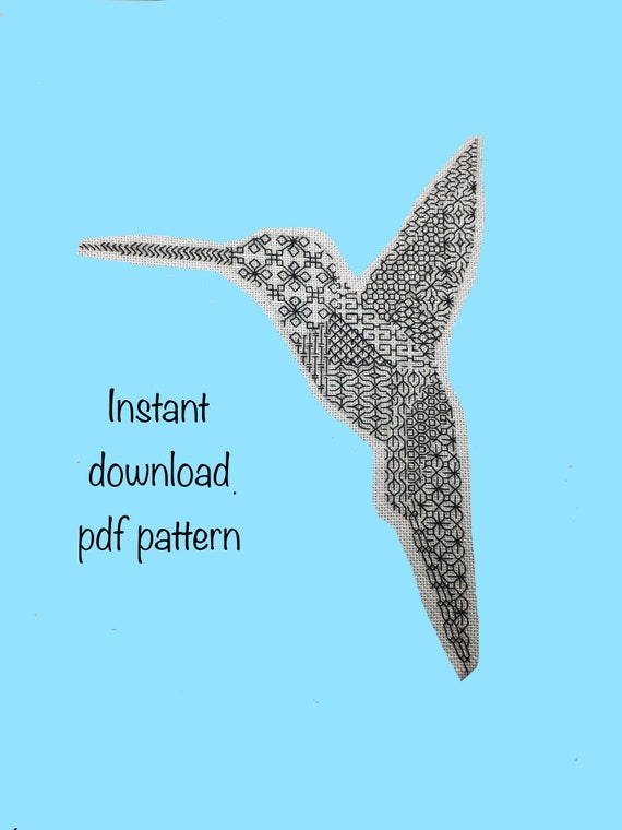 Modern geometric hummingbird Pdf instant download pattern | Etsy