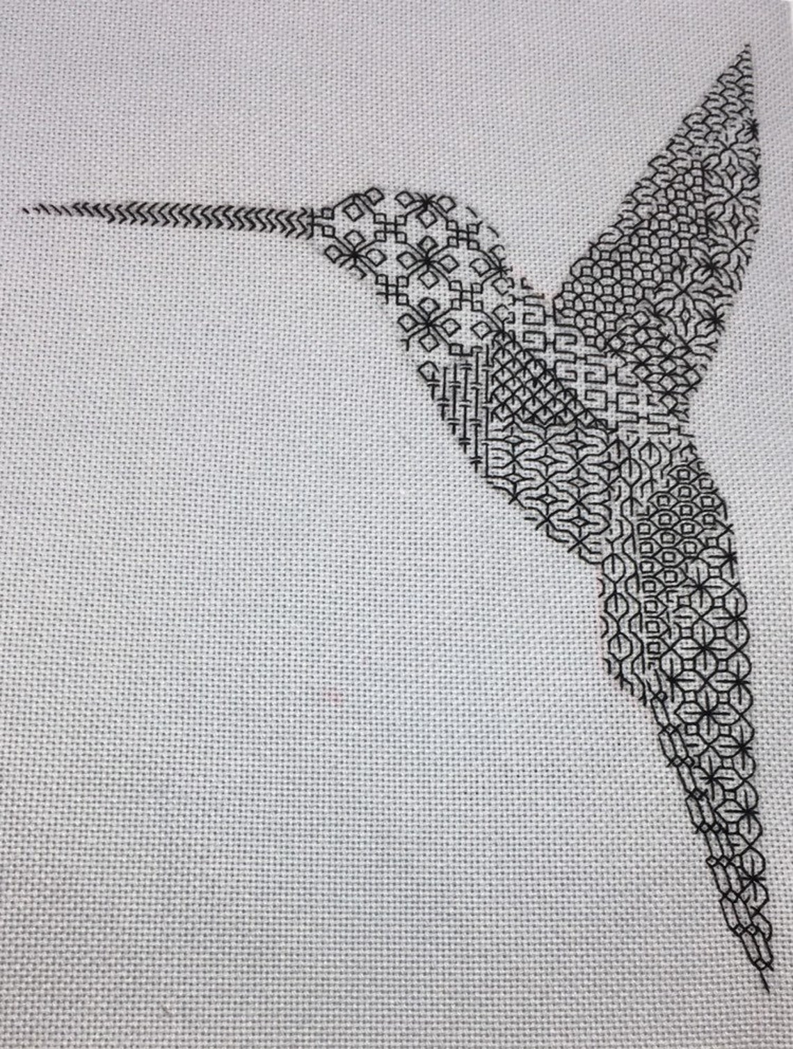 Modern Geometric Hummingbird Pdf Instant Download Pattern - Etsy