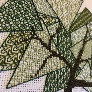 Blackwork Tree Pdf Pattern- Modern Geometric Blackwork Embroidery Tree Pattern - Abstract Tree ...