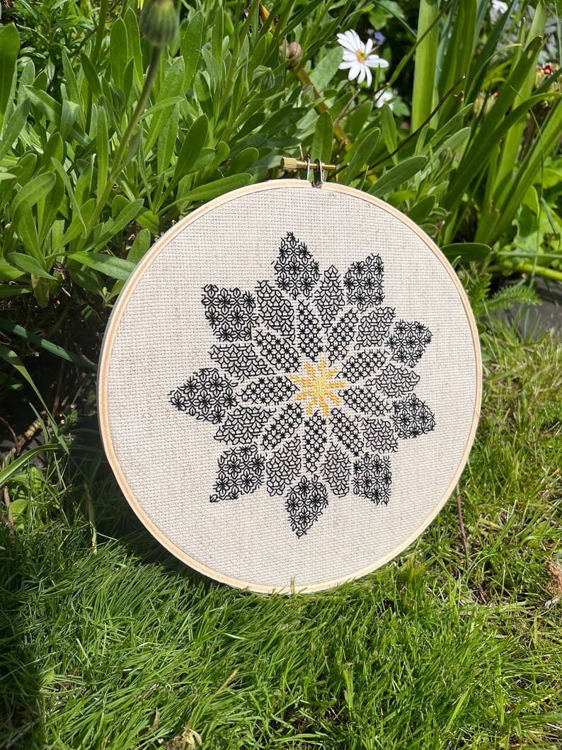 Flower Blackwork Instant Download Pdf Pattern - Etsy