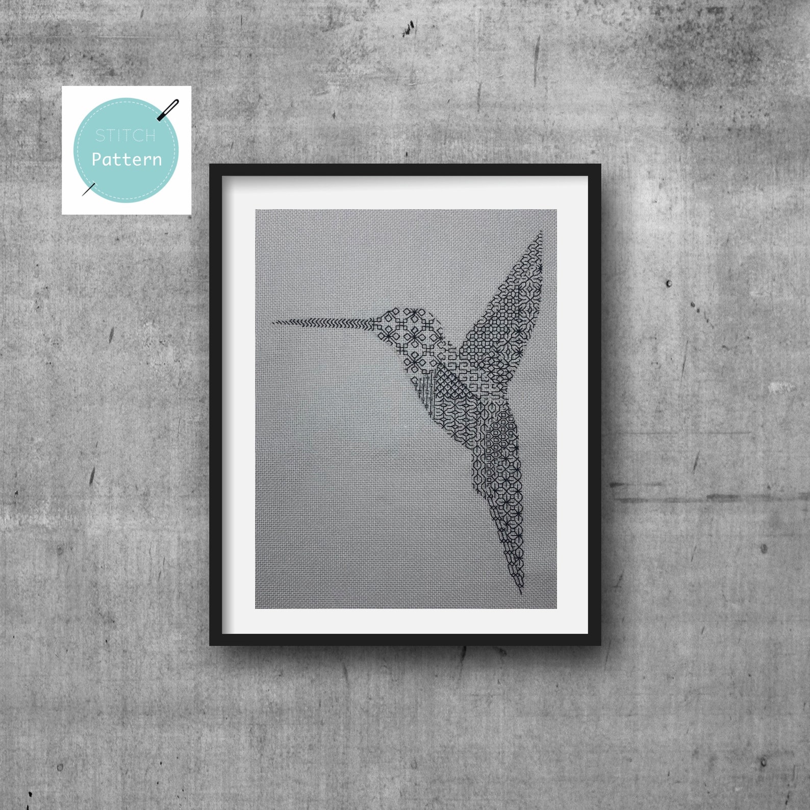 Modern Geometric Hummingbird Pdf Instant Download Pattern - Etsy