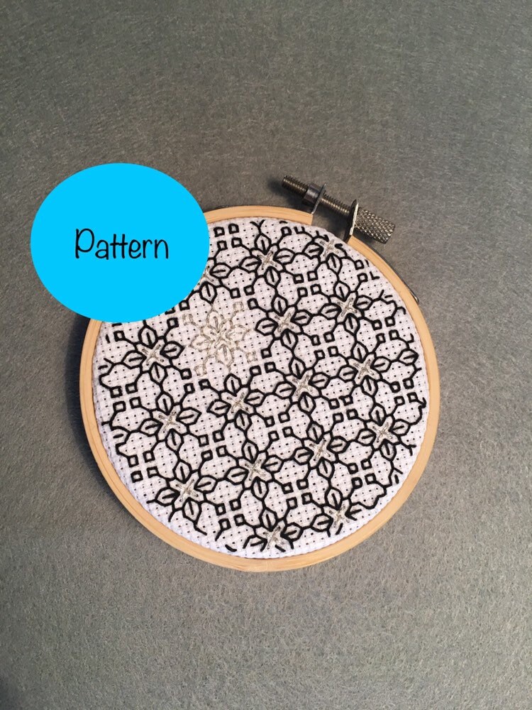 Metallic Star Modern Geometric Blackwork Pattern - Instant Download Pdf ...