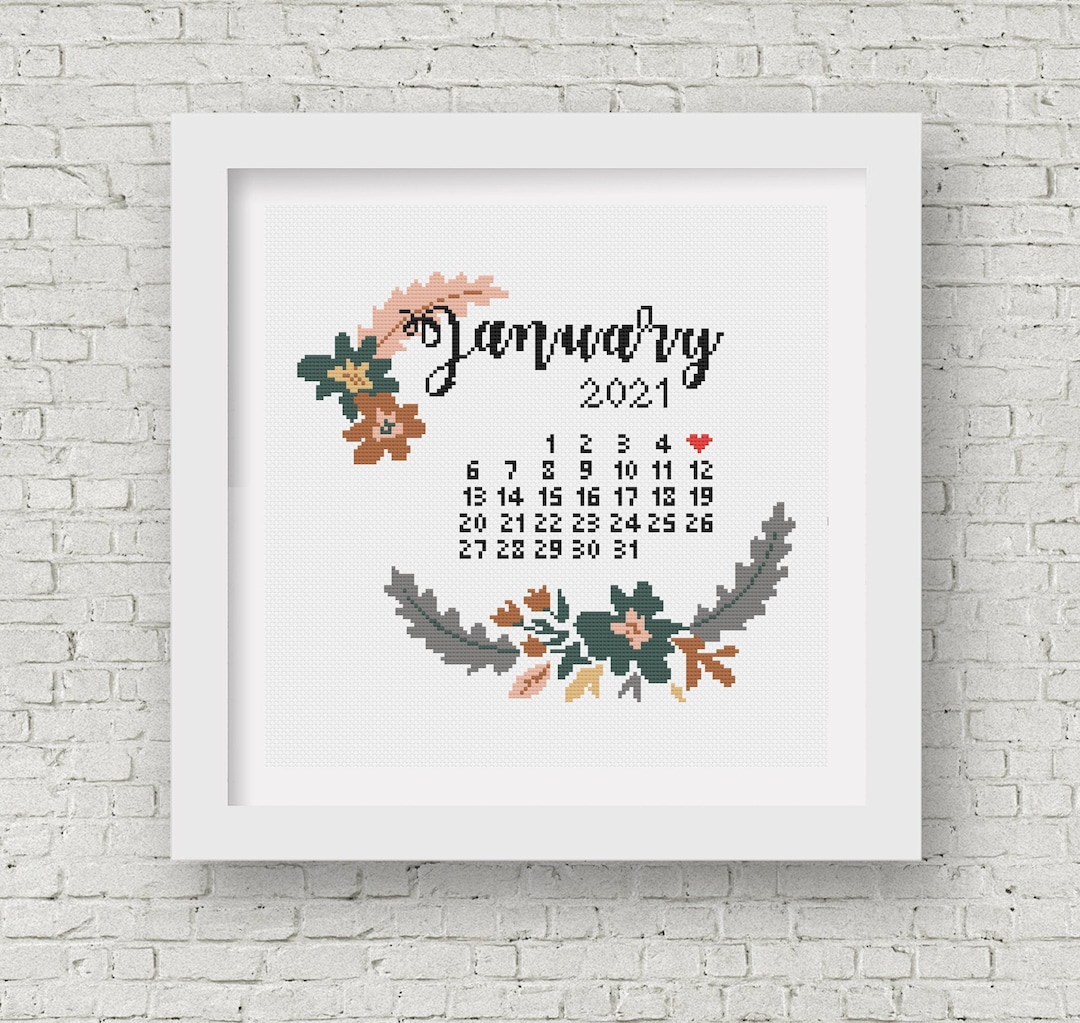 Custom Cross Stitch Calendar Pdf Pattern Ideal for a Second “cotton ...