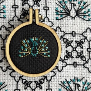 Blackwork Embroidery Pattern - Peacocks Garden - Etsy