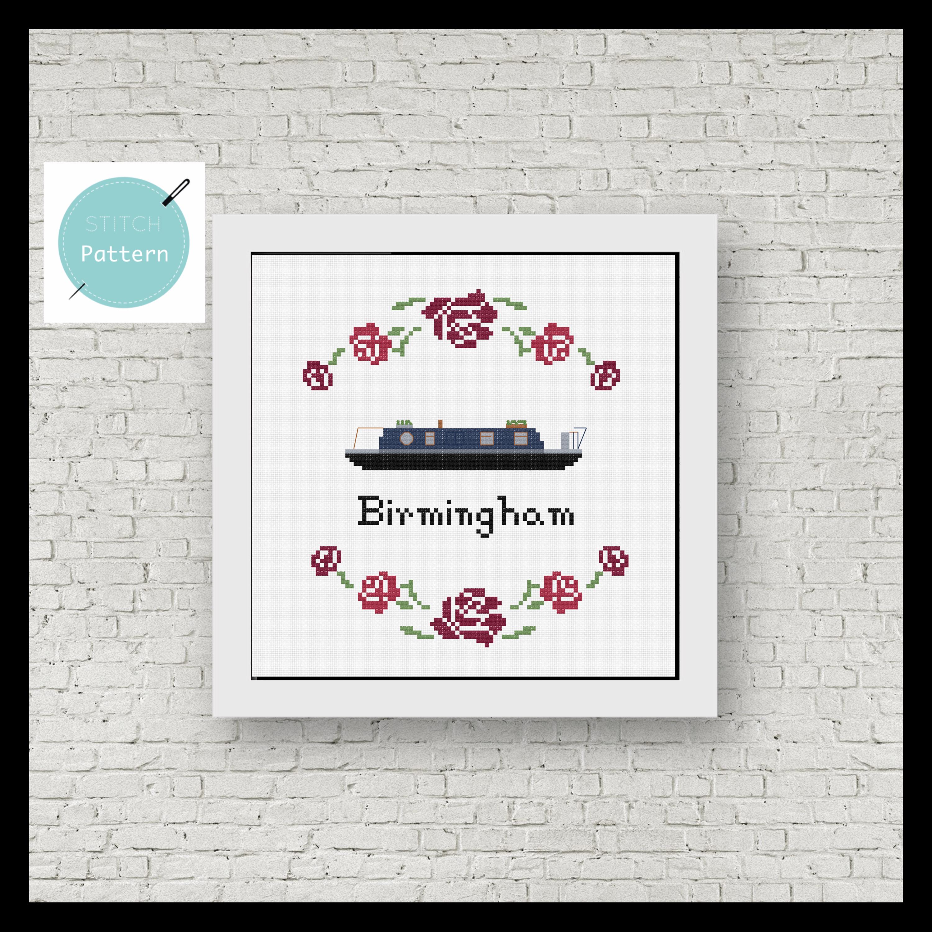 Customisable Cross Stitch Pattern Roses Canal Narrow Boat Pdf Instant ...