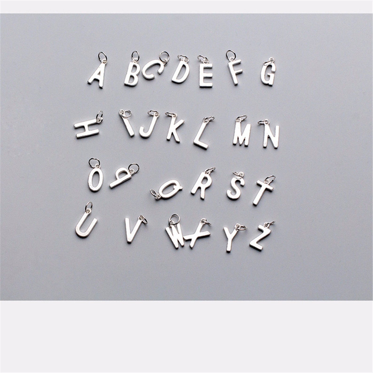 Wholesale 5pcs S925 Silver Initials Letter Pendant Charm - Etsy