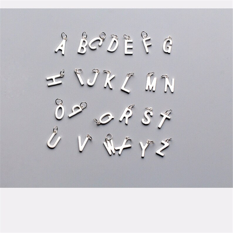 Wholesale 5pcs S925 Silver Initials Letter Pendant Charm - Etsy