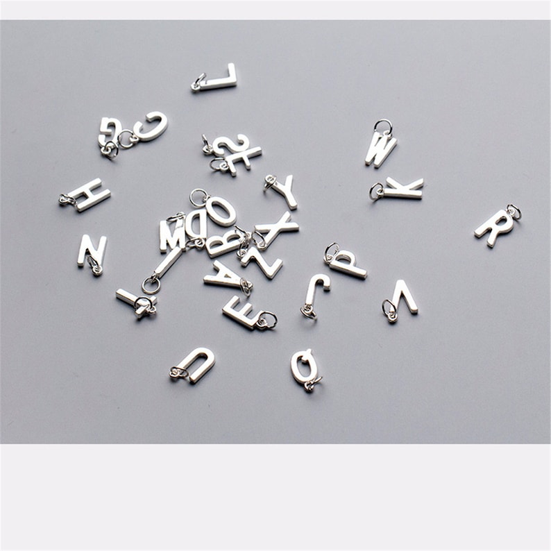 Wholesale 5pcs S925 Silver Initials Letter Pendant Charm - Etsy