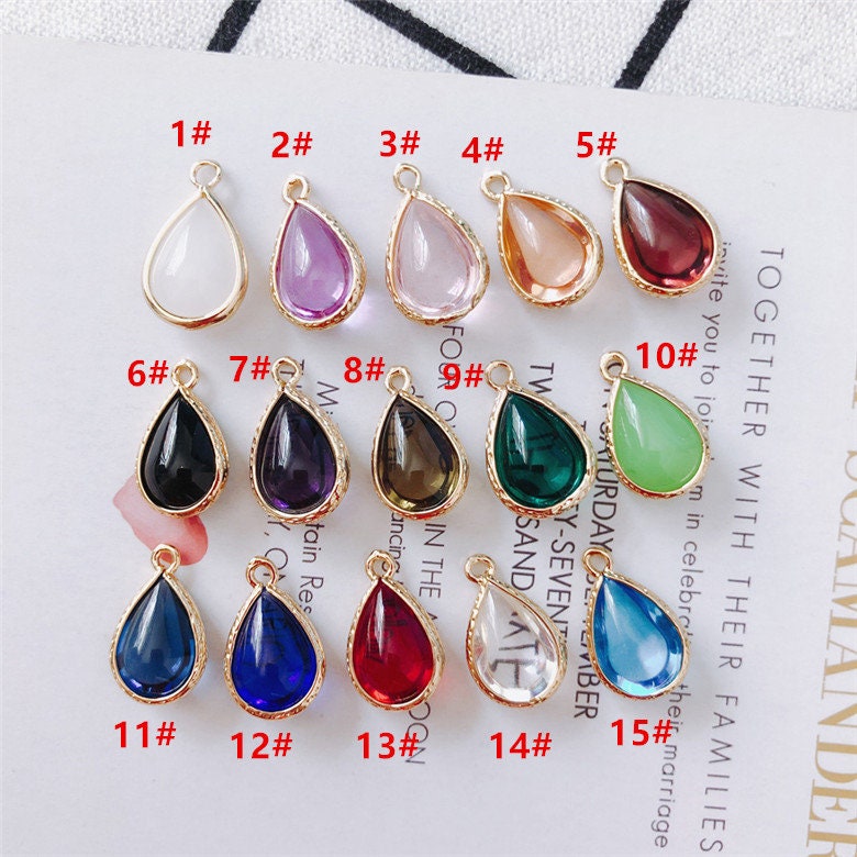 10pcs Water Drop Shape Rhinestone Pendant Charmteardrop Shape | Etsy