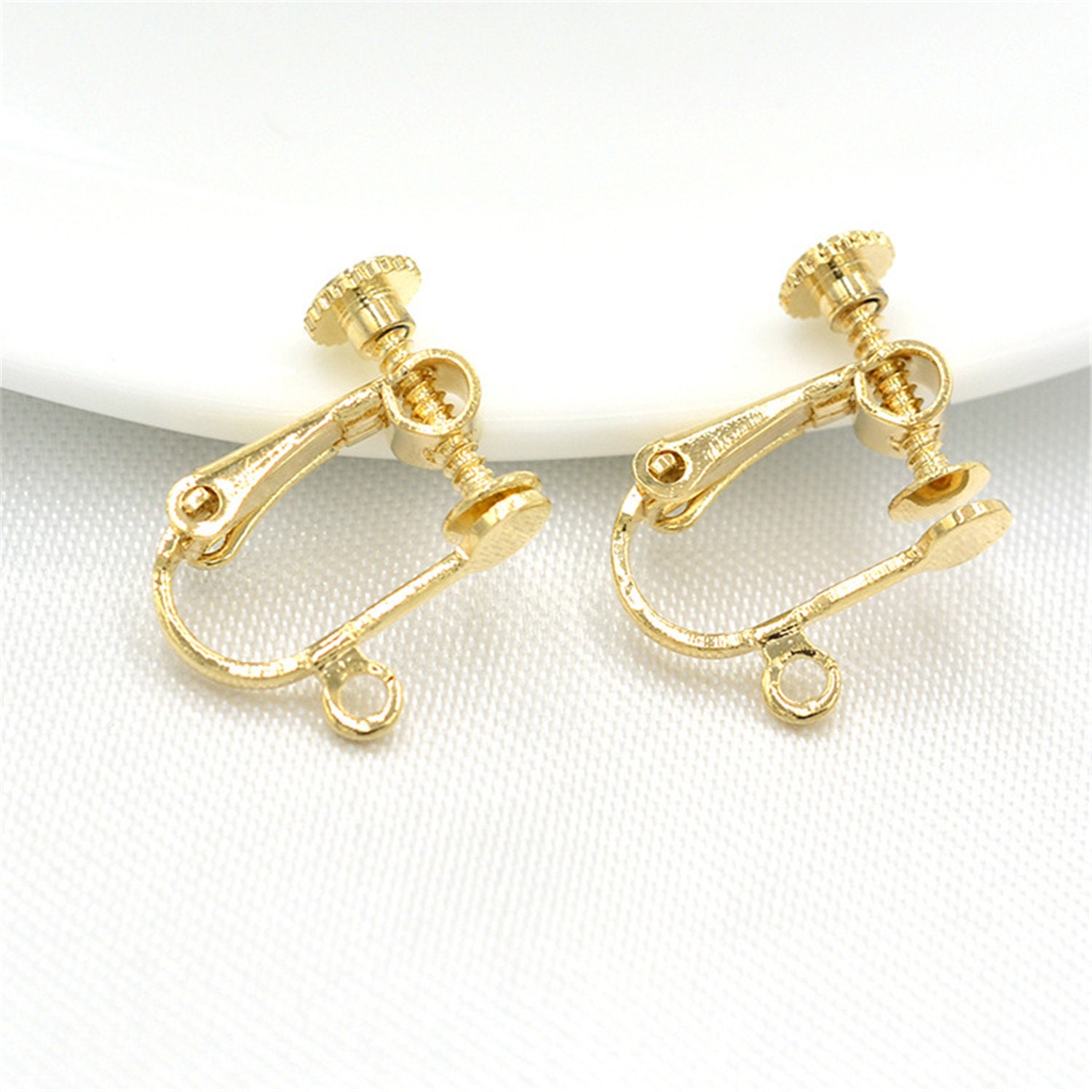 20pcs 24K Gold Plated Brass Clip-on Ear Wireadjustable With - Etsy