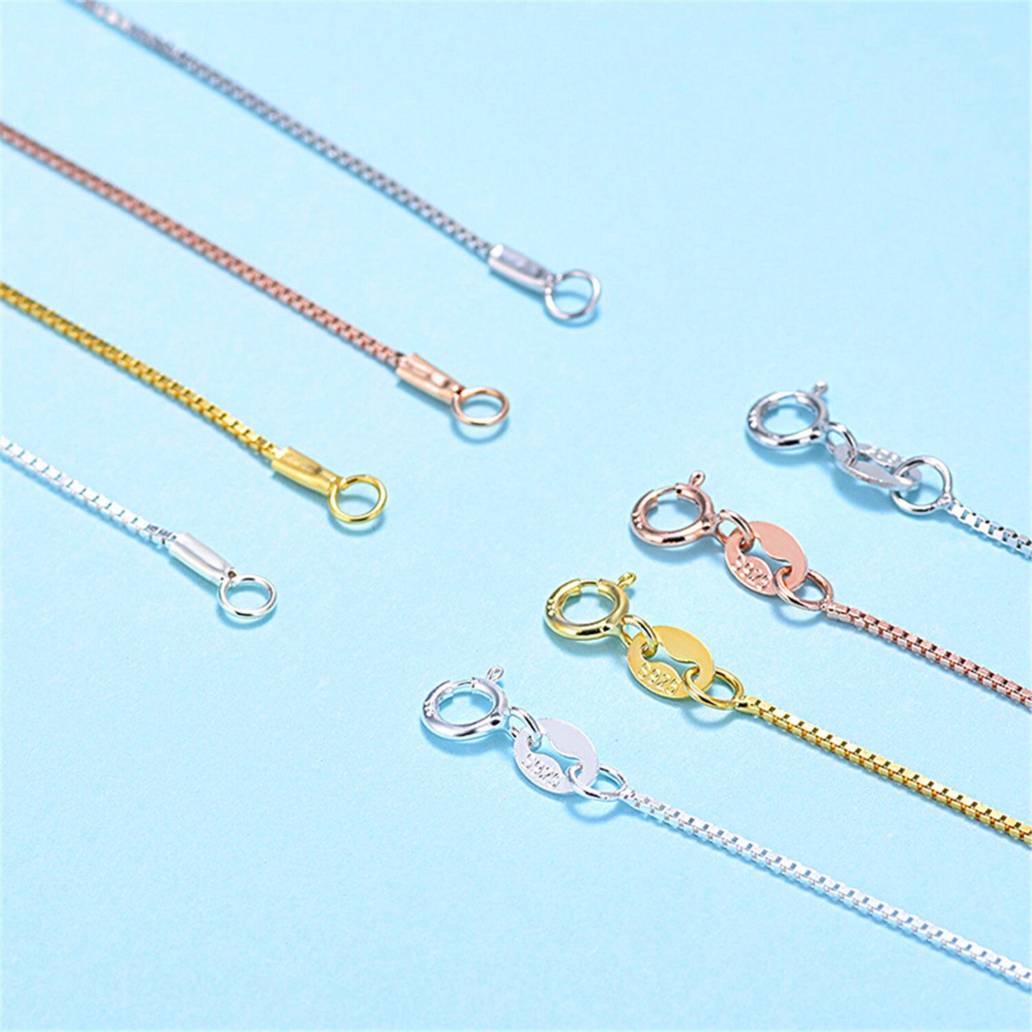 High-quality Bulk 5pcs S925 Silver Box ChainGold/Rose Gold | Etsy