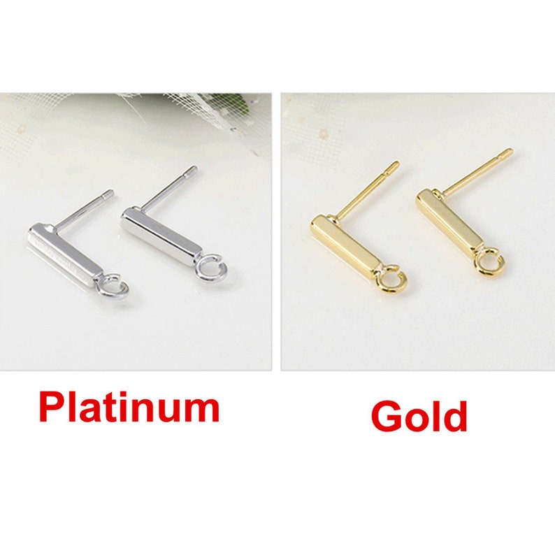 High-quality 10pcs Real Gold Plated Long Bar Ear Stud,rectangle Ear ...