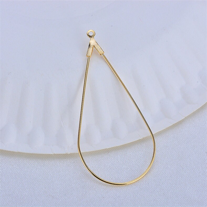 20pcs 24K Real Gold Plated Brass Water Drop Shape Pendant Charm,hollow ...